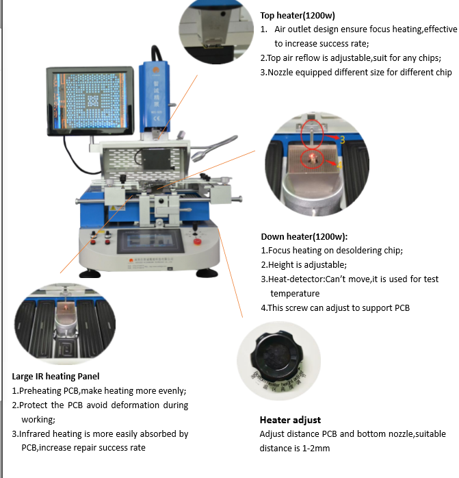 WDS620 Laptop BGA Machine PLC control Motherboard Repair Machine